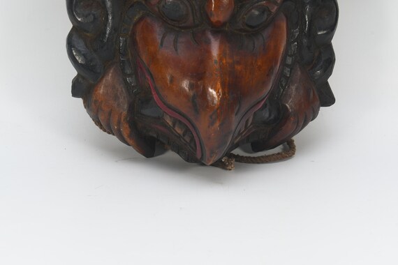 Horned Hanuman Wooden carved Laughing Skeleton Skull … - Gem
