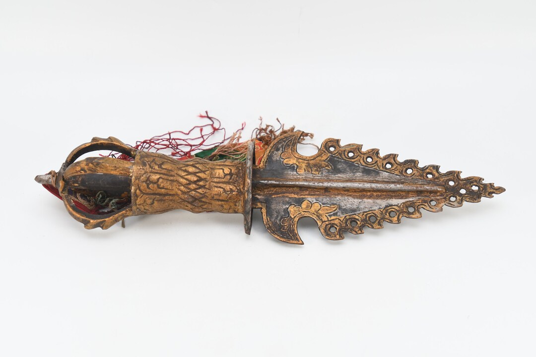 Flaming Tibetan Antique Manjushree Sword Khadga Hand Carved Buddhism ...