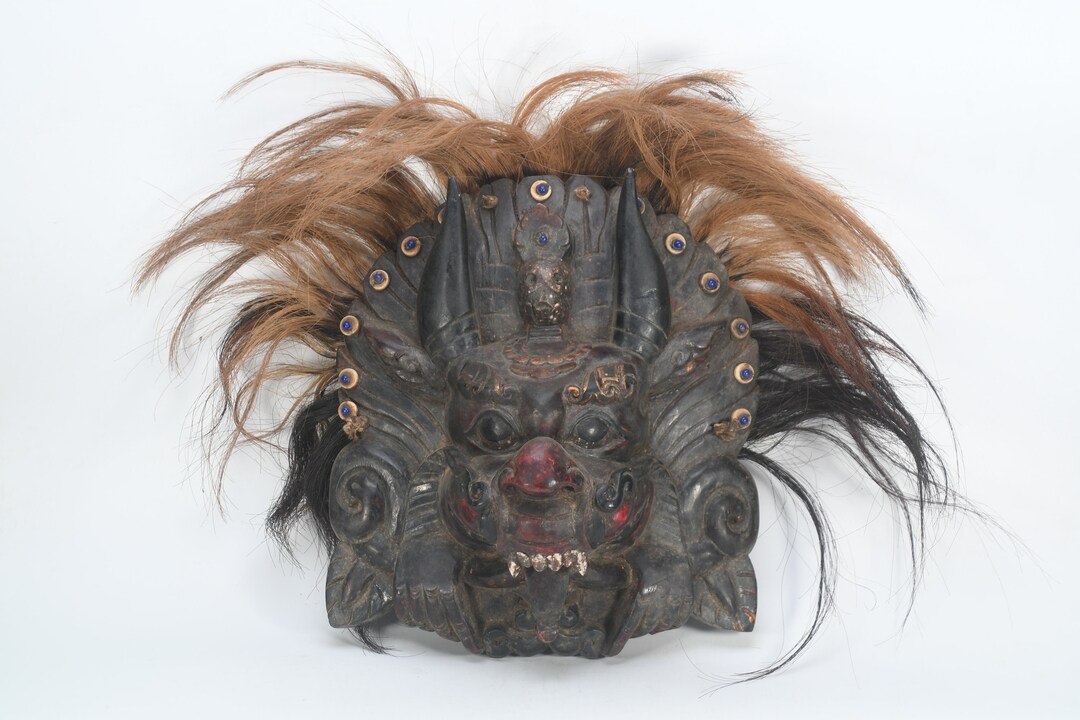 Handmade Wooden Chhepu Protective Deity Tibetan Buddhist Cheppu Mask ...