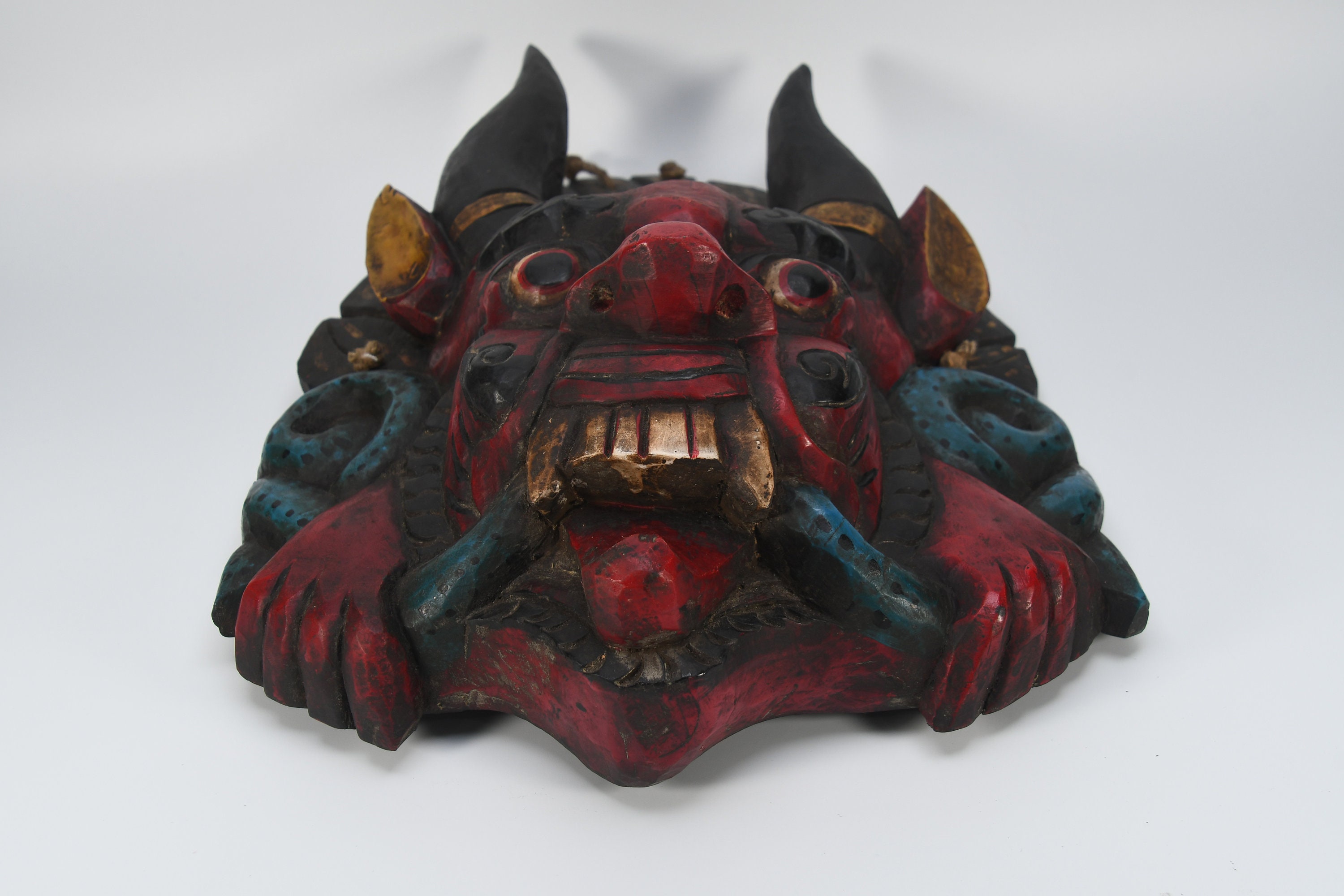 Hand Painted Handcrafted Chhepu Wooden Mask Protective Deity | Etsy