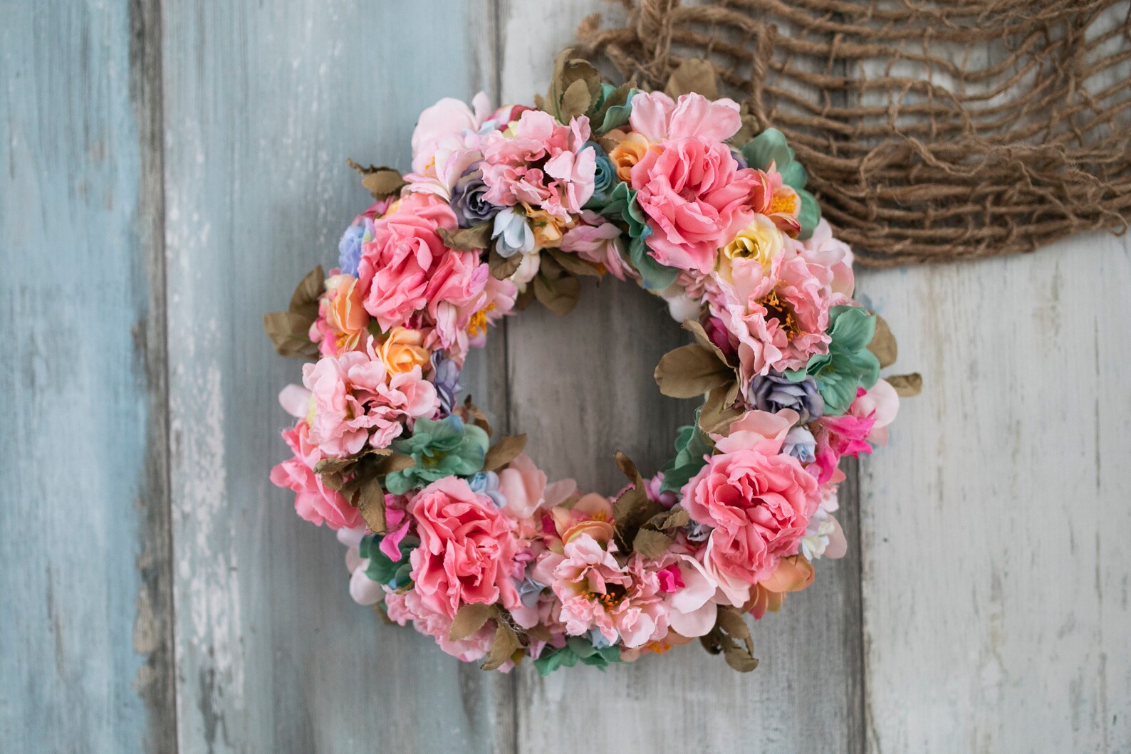 Romantic Pink Wreath, Flowers - Etsy