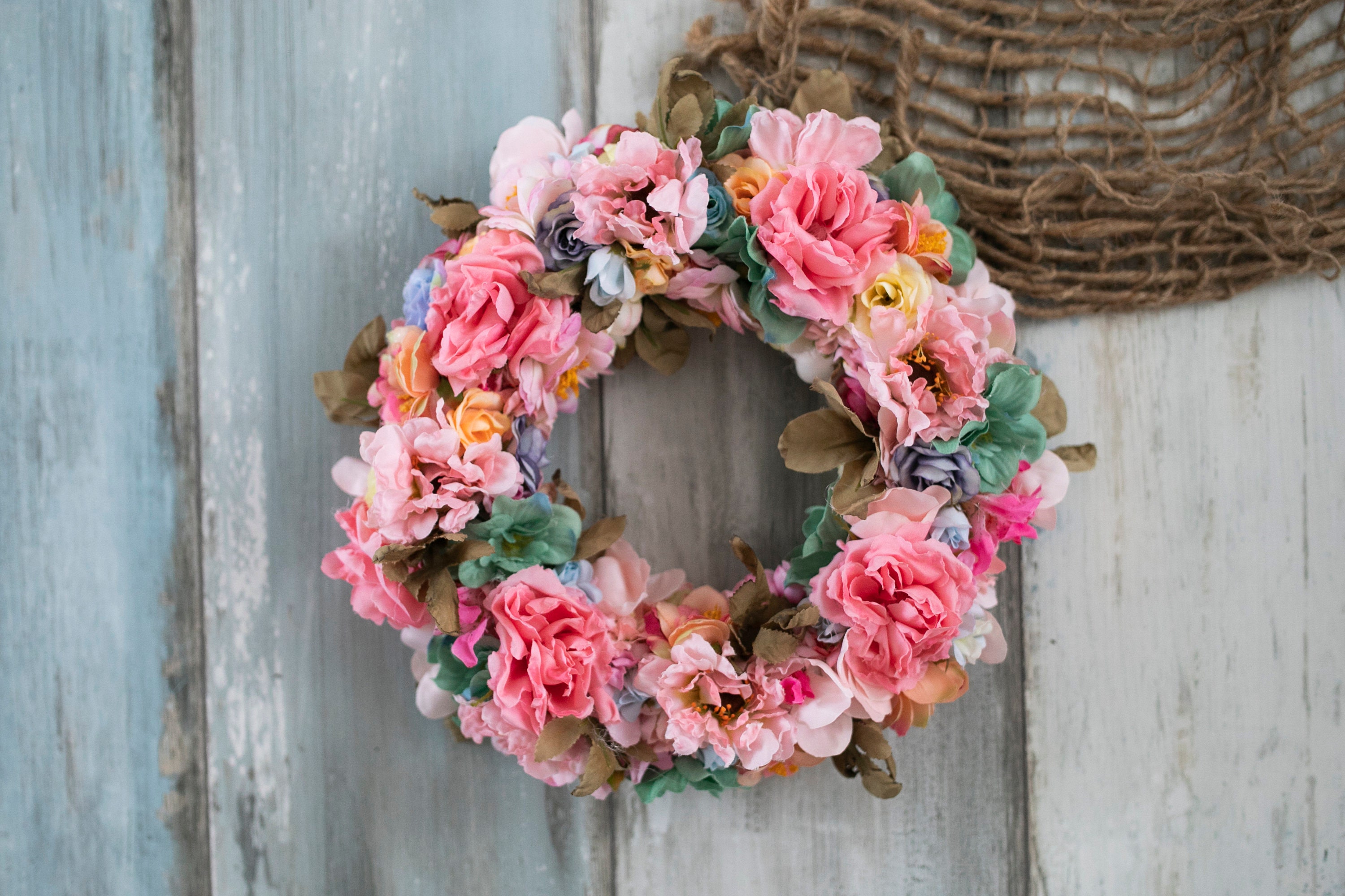 Romantic Pink Wreath, Flowers - Etsy