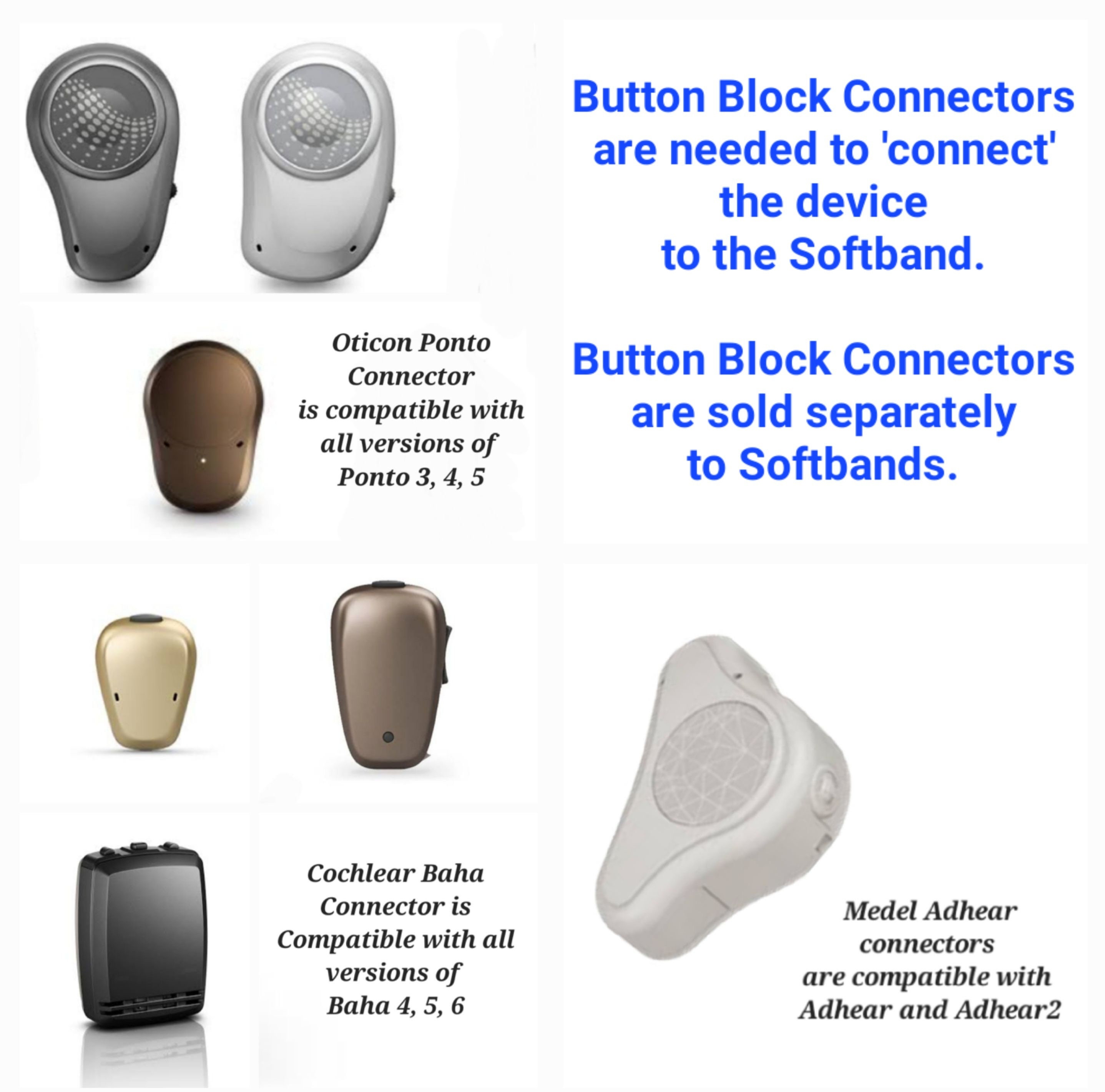 Baha Ponto Adhear Cochlear Implant Oticon Med-el Hearing Aid Softband ...