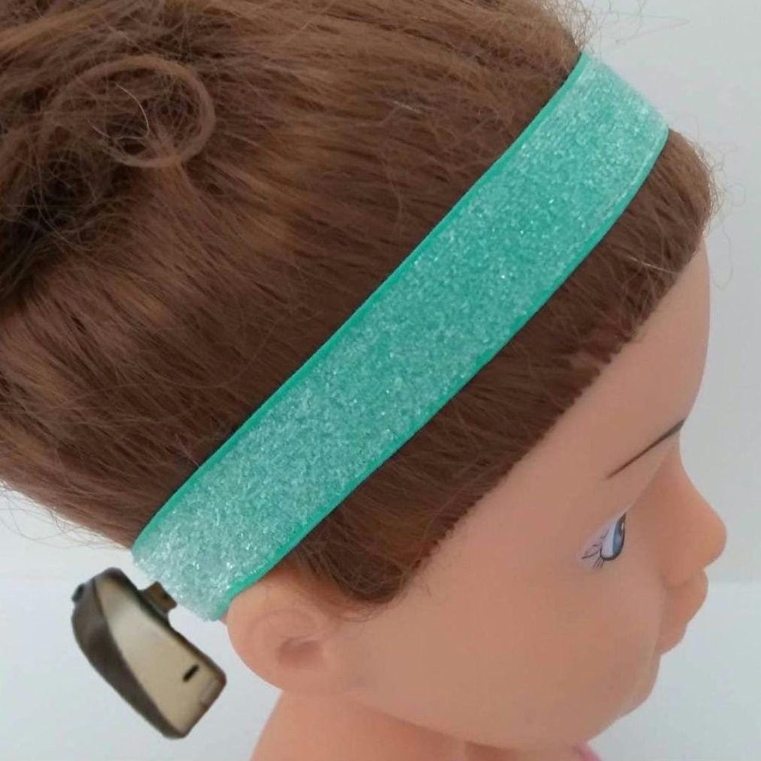 Baha Ponto Adhear Cochlear Oticon Med-el Softband Headband Aqua Glitter ...