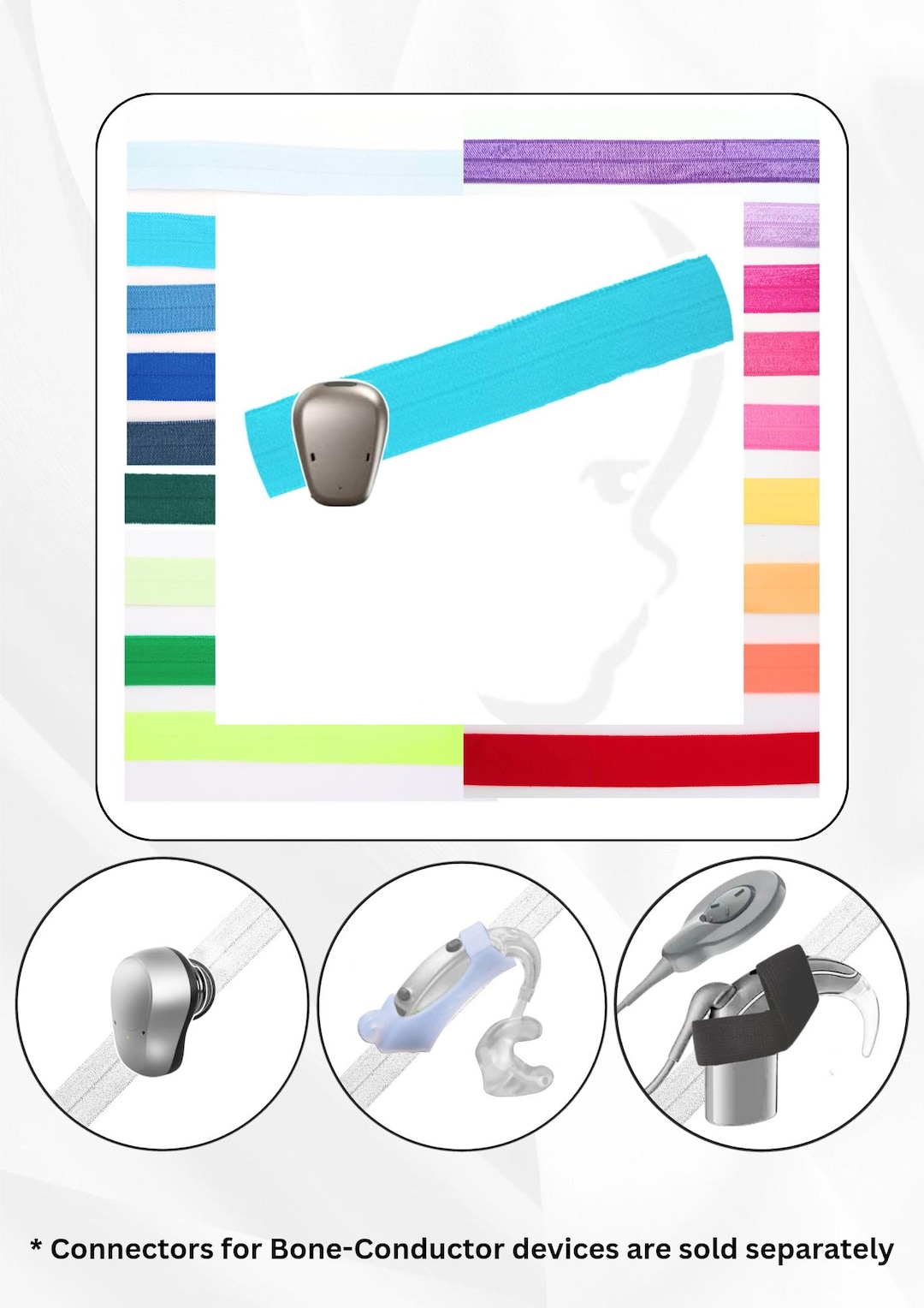 Baha Ponto Adhear Cochlear Oticon Med-el Softband Headband DIY 15mm ...