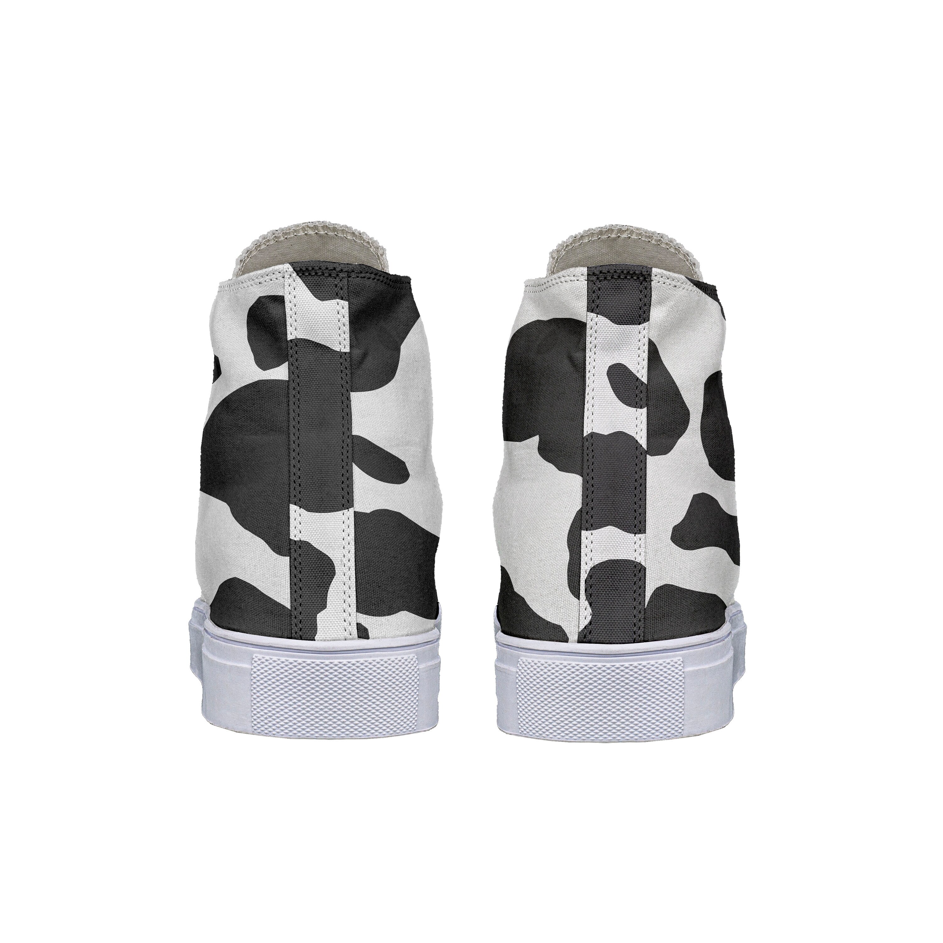 Black and White Cow Print Shoes Custom Animal Print Semi | Etsy