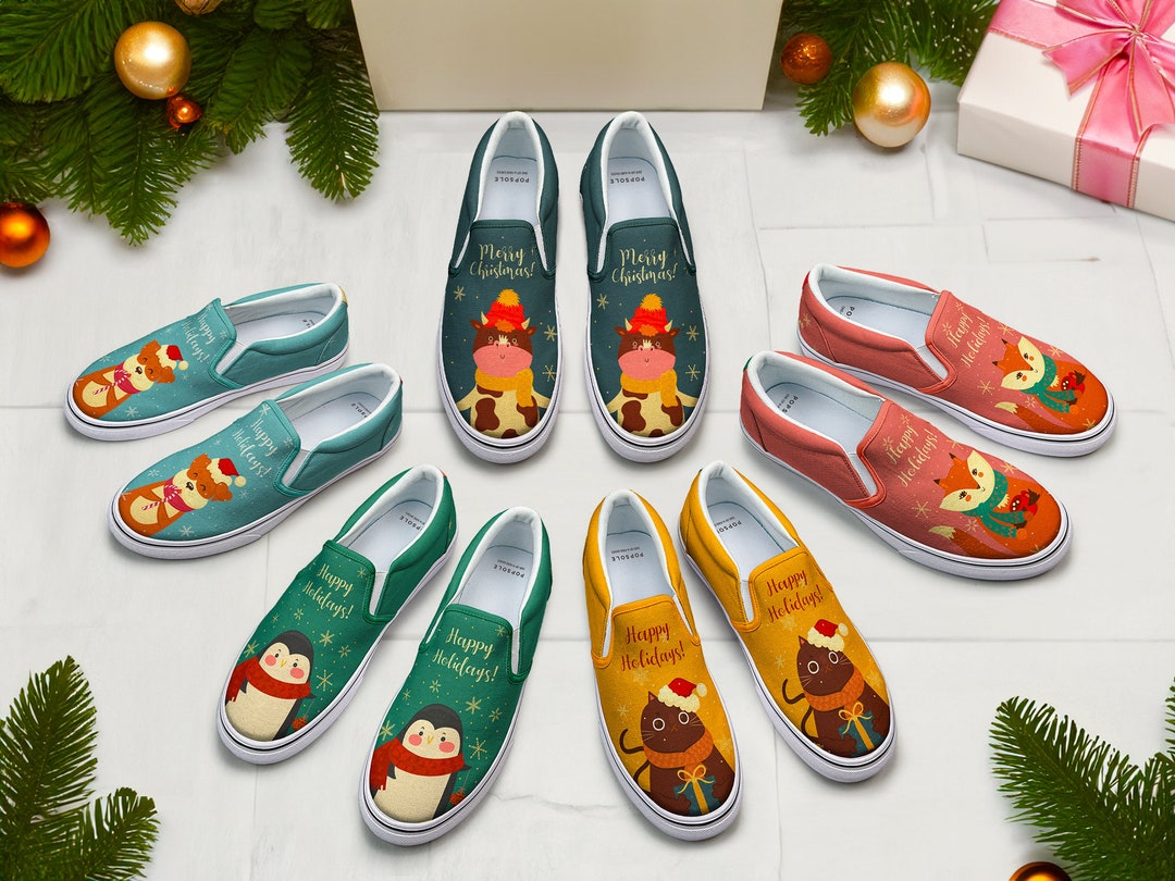 Matching Christmas Shoes: Personalized Christmas Slip-on Set for Mom ...
