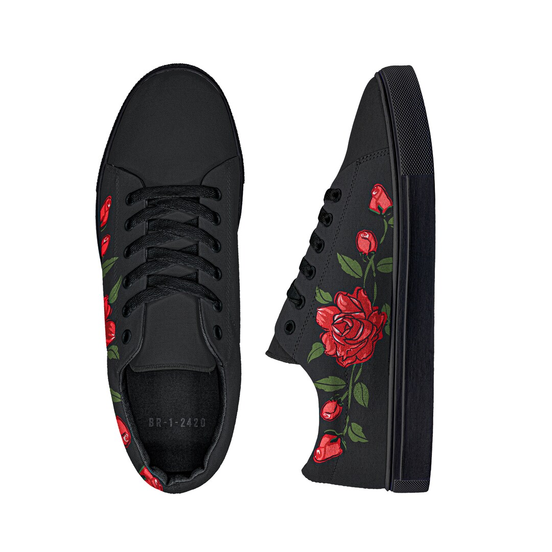 Rose Bud Lace up Shoes, Custom Floral Design, Made to Order Shoes - Etsy