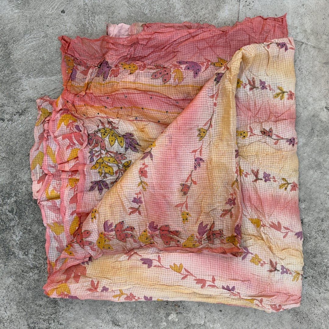 Indian Old Saree, Vintage Silk Sari, Used Saree, Used Drapes, Vintage ...