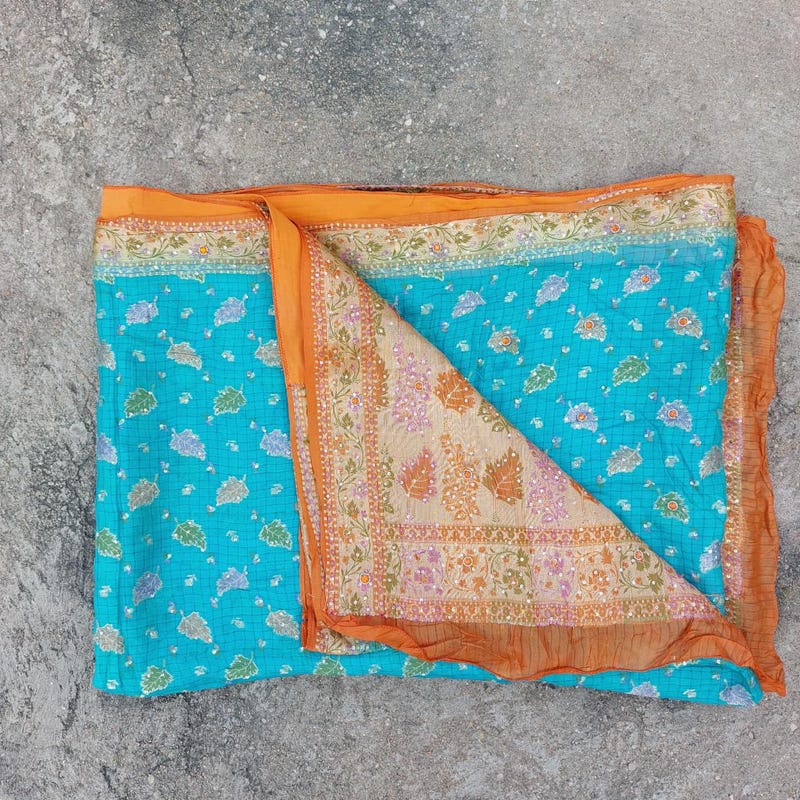 Turquoise Blue Saree - Etsy