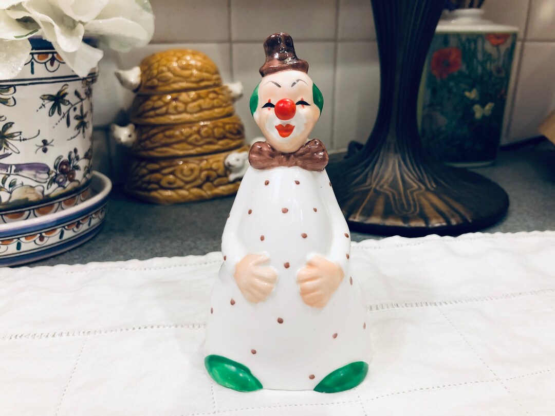 Porcelain Fat and Happy Clown Bell Figurine Vintage - Etsy