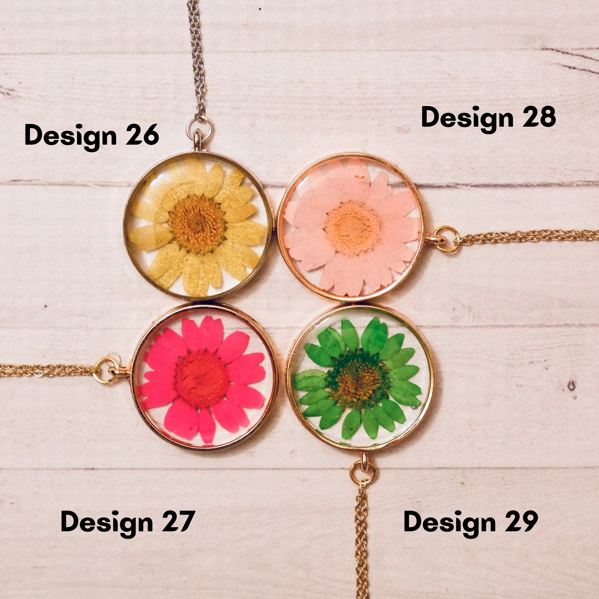 Pressed Flower Resin Necklace - Custom Resin Flower Pendents - Etsy