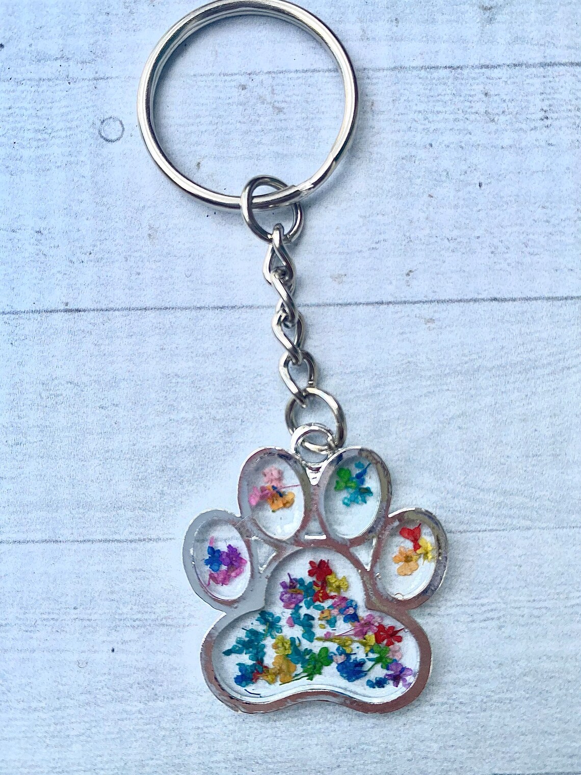 Resin Keychain Puppy Paw Print Keychain Puppy Footprint - Etsy