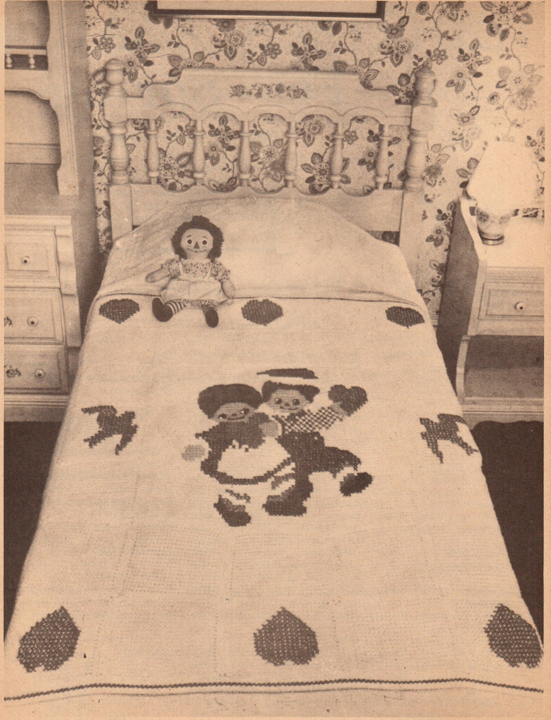 Vintage Crochet Pattern Raggedy Ann and Andy Blanket Pattern - Etsy
