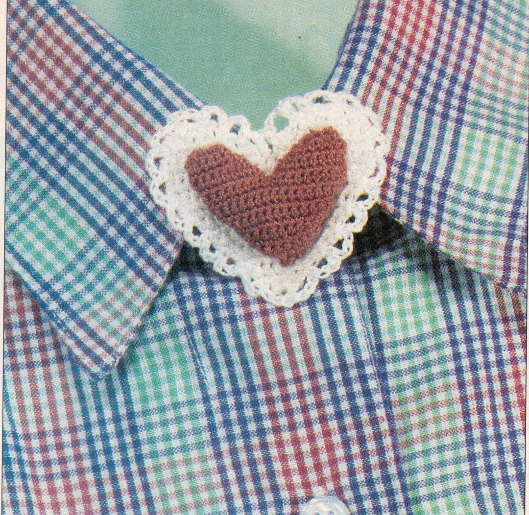 Vintage Crochet Heart Pin Pattern - Etsy