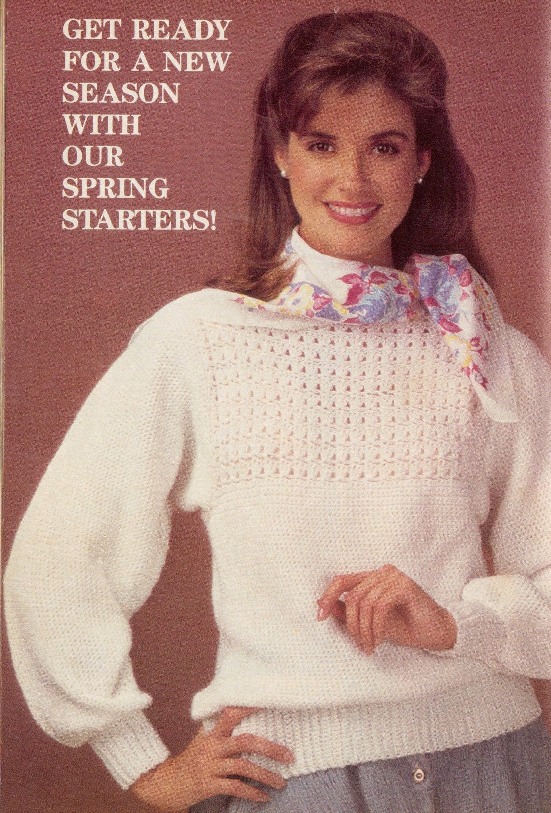 Vintage Crochet Lace Yoke Sweater Pattern - Etsy