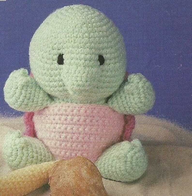 Vintage Crochet Baby Turtle Doll Pattern - Etsy