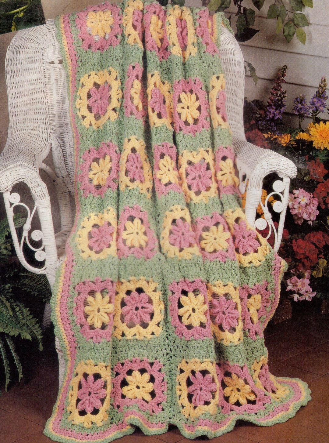 Vintage Crochet Tweedy Pastel Afghan Pattern - Etsy