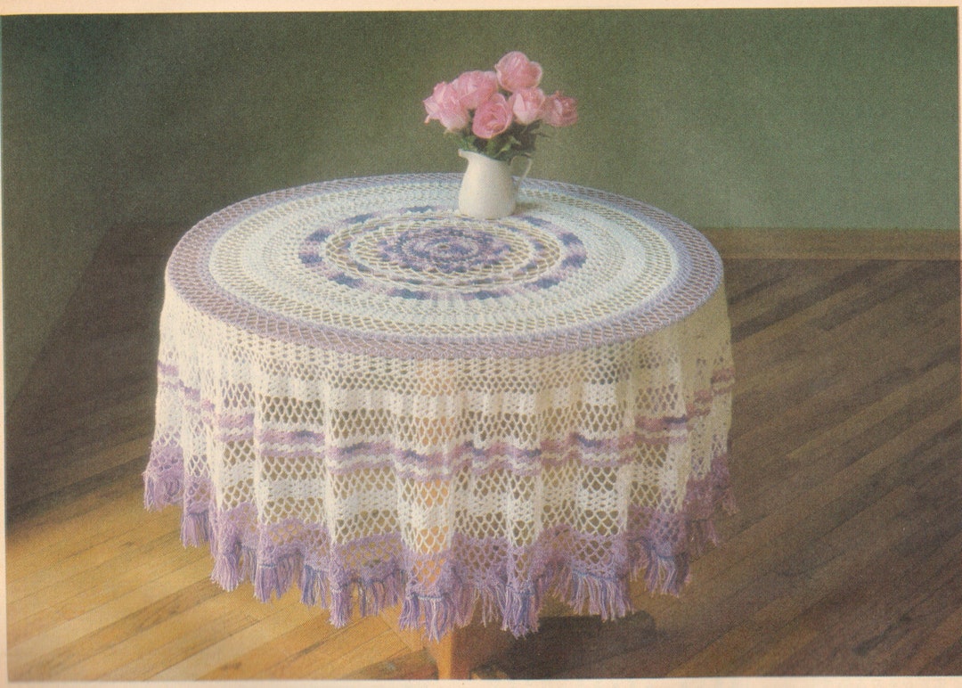 Vintage Crochet Round Tablecloth Pattern - Etsy