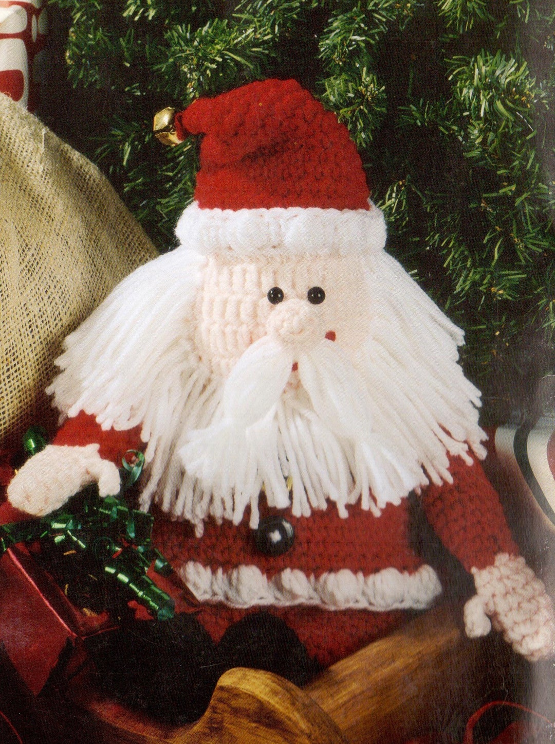 Vintage Crochet Bean Bag Santa Pattern - Etsy