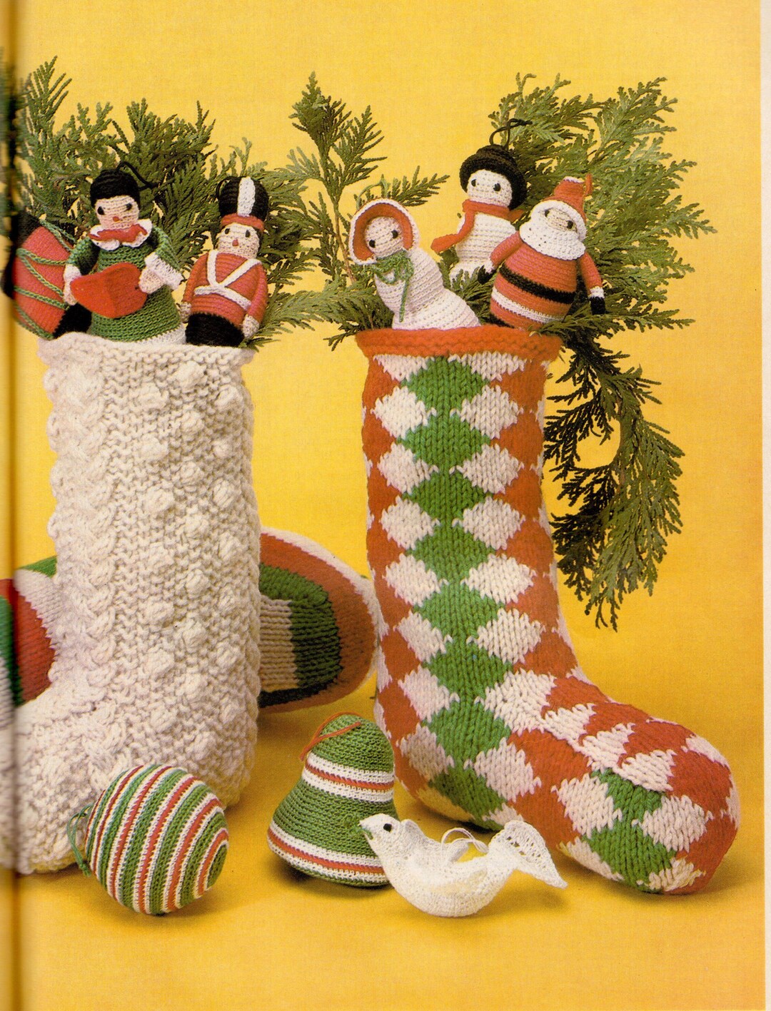 Vintage Knitted Stocking Trio Patterns - Etsy