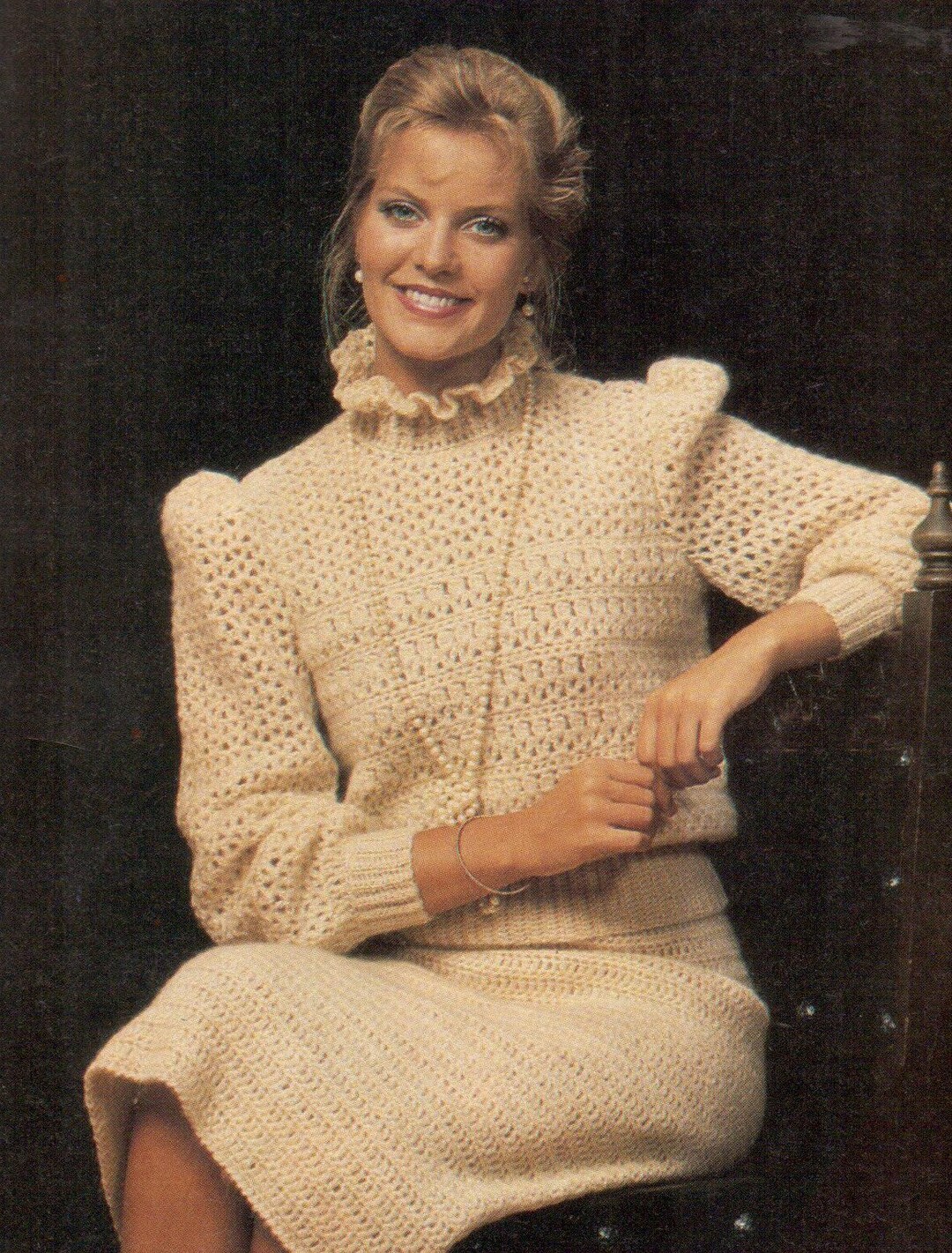 Vintage Knit Victorian Sweater and Skirt Pattern Set - Etsy