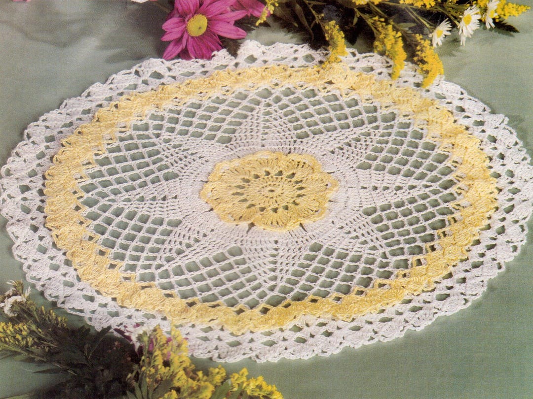 Vintage Crochet Ruffled Daisy Doily Pattern - Etsy