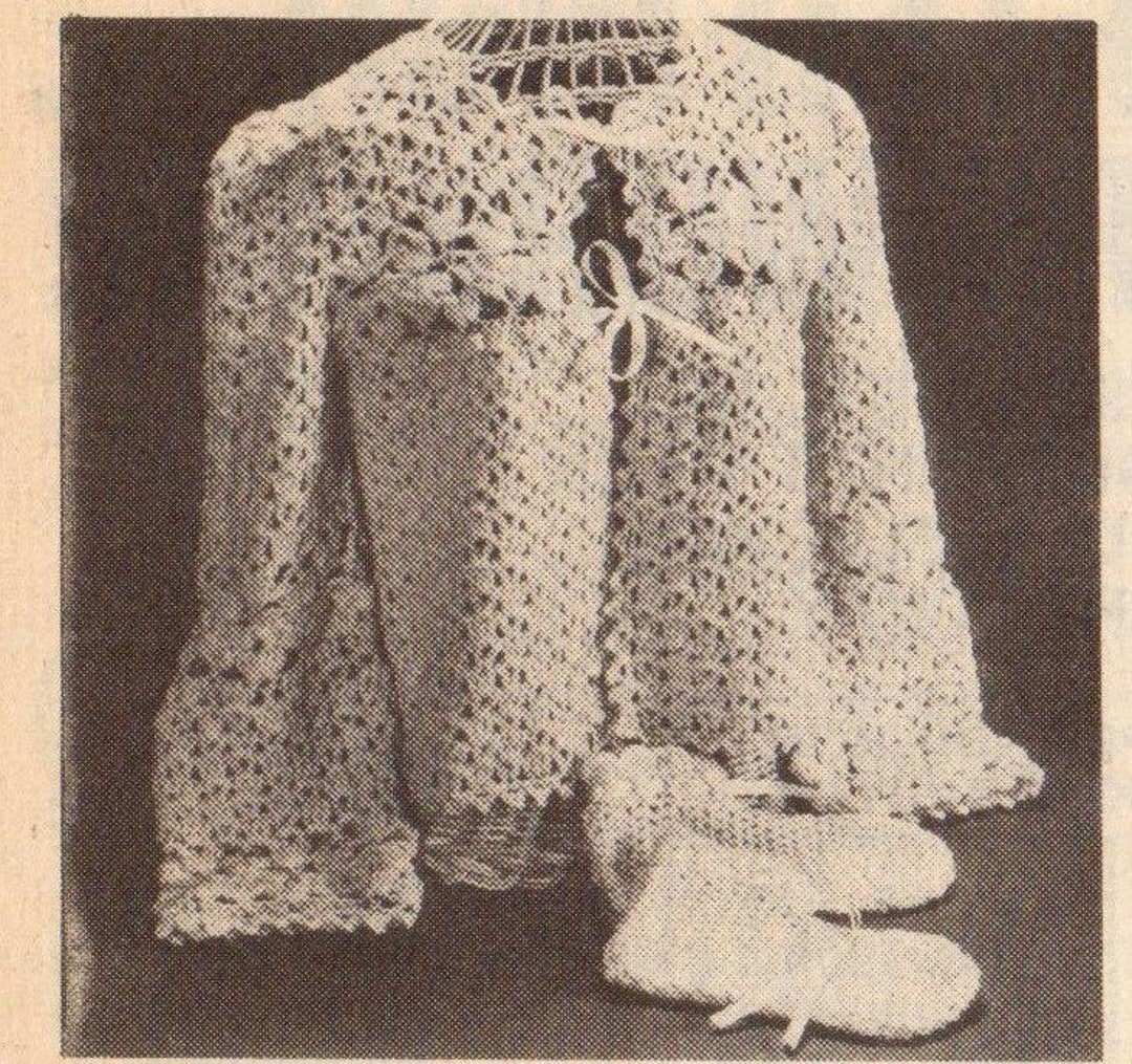 Vintage Crocheted Bed Jacket and Footies Patterns - Etsy