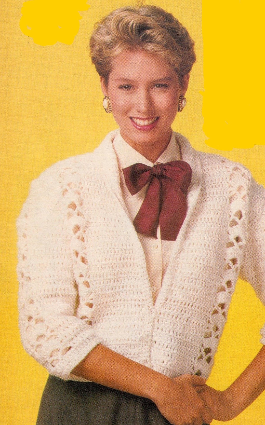 Vintage Crochet Cropped Jacket Pattern - Etsy