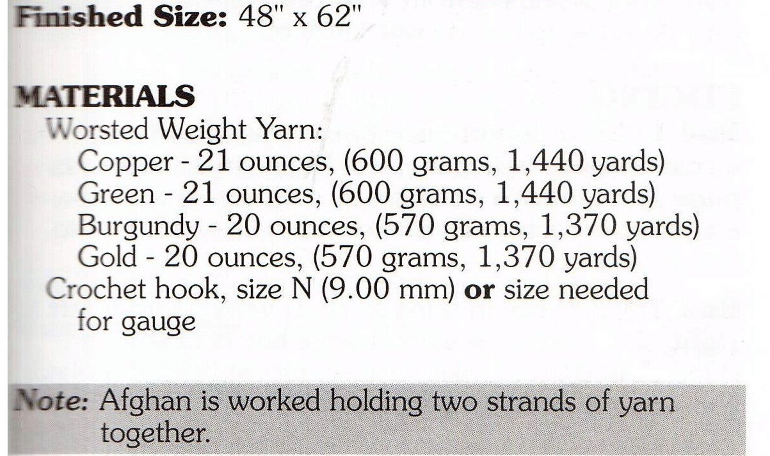 Vintage Crochet Quick and Easy Afghan Pattern - Etsy