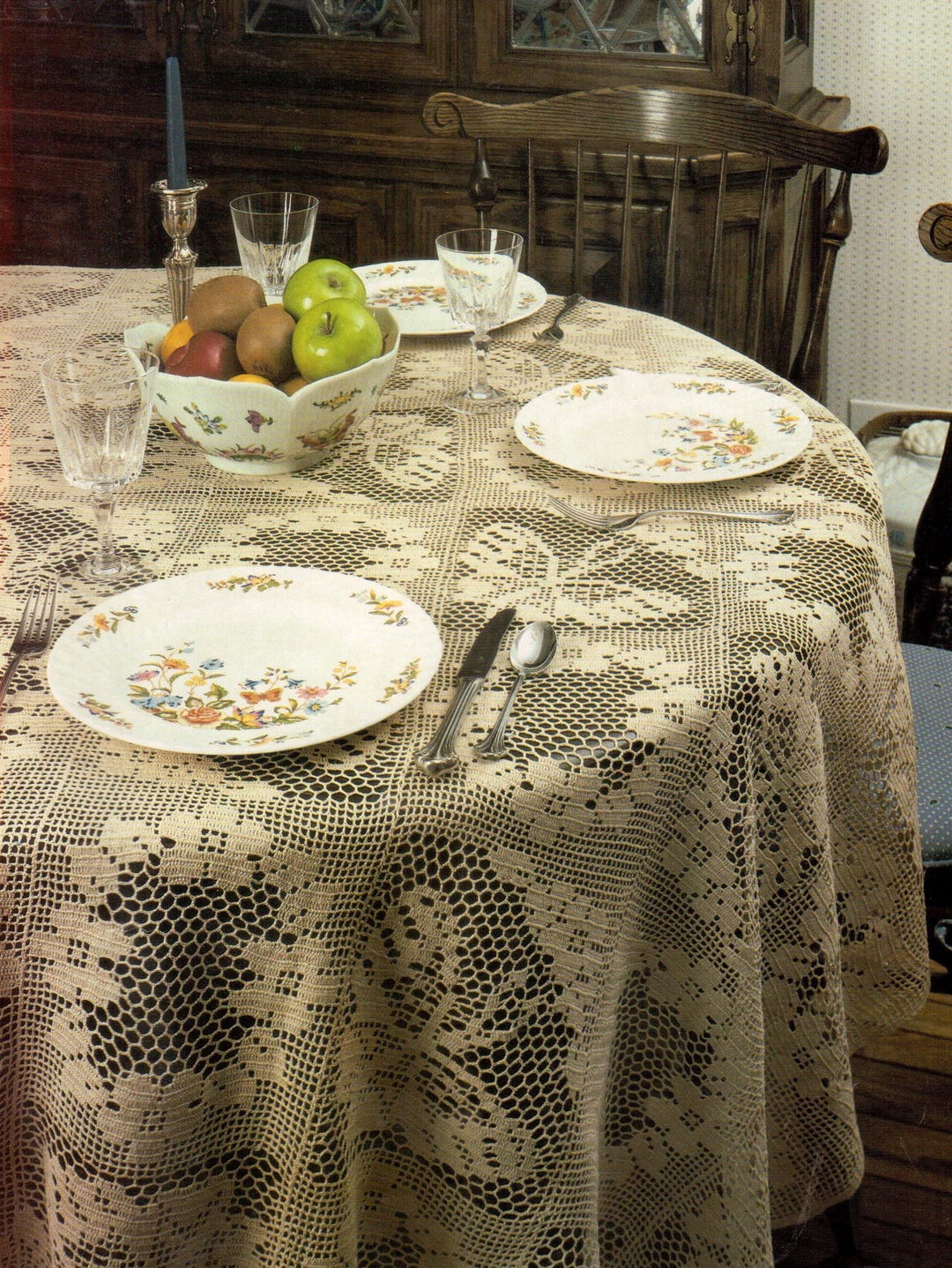 Vintage Crochet Flight of Fancy Tablecloth Pattern (PDF Download) - Etsy