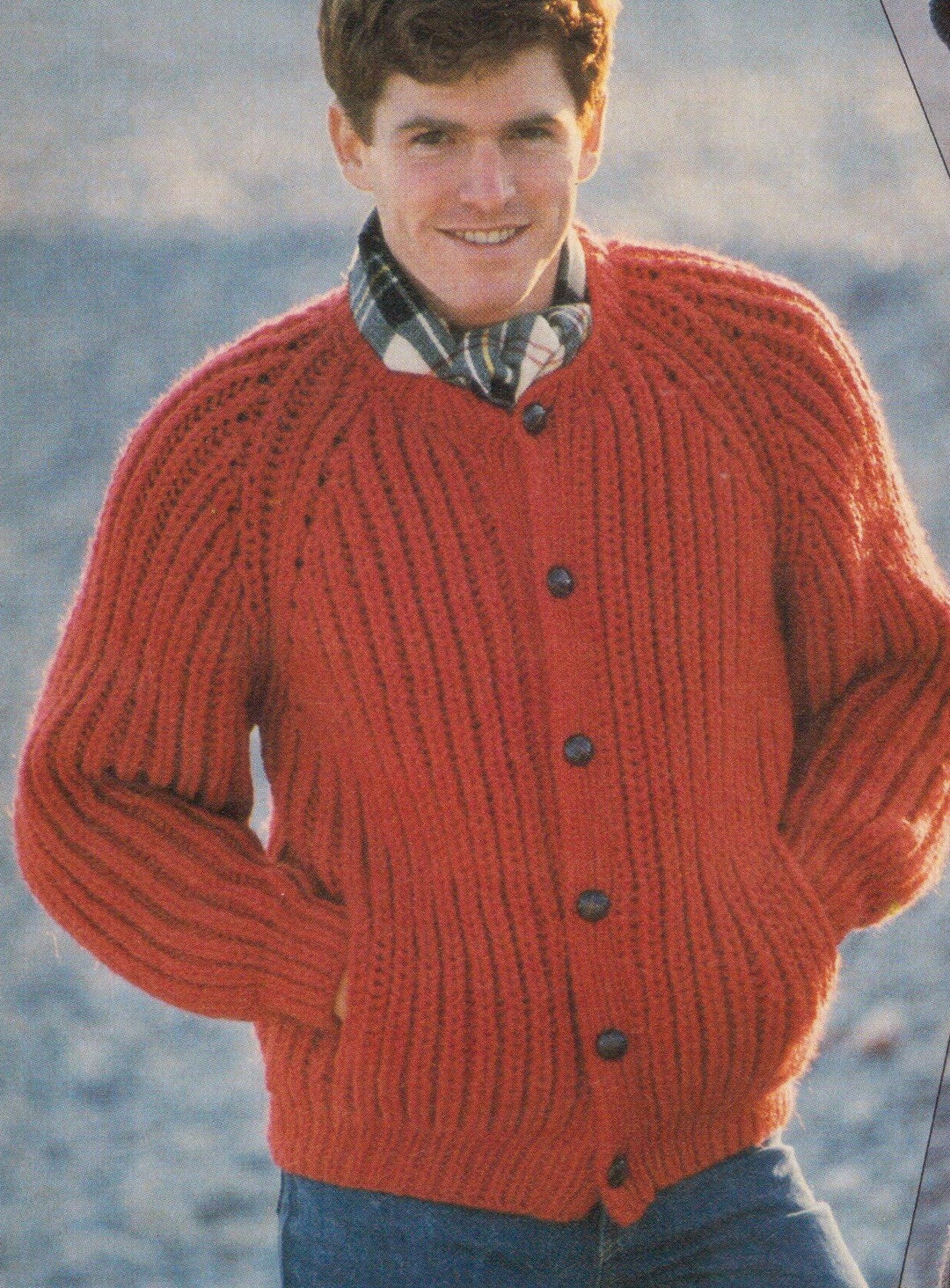 Vintage Knit Bulky Ribbed Jacket Pattern - Etsy