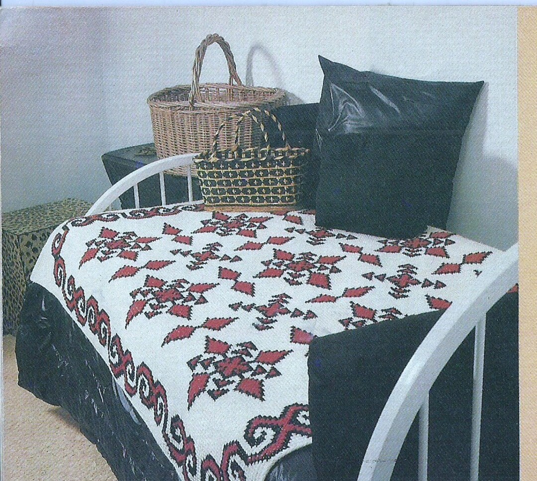 Vintage Crochet Cross Stitch Afghan Pattern - Etsy