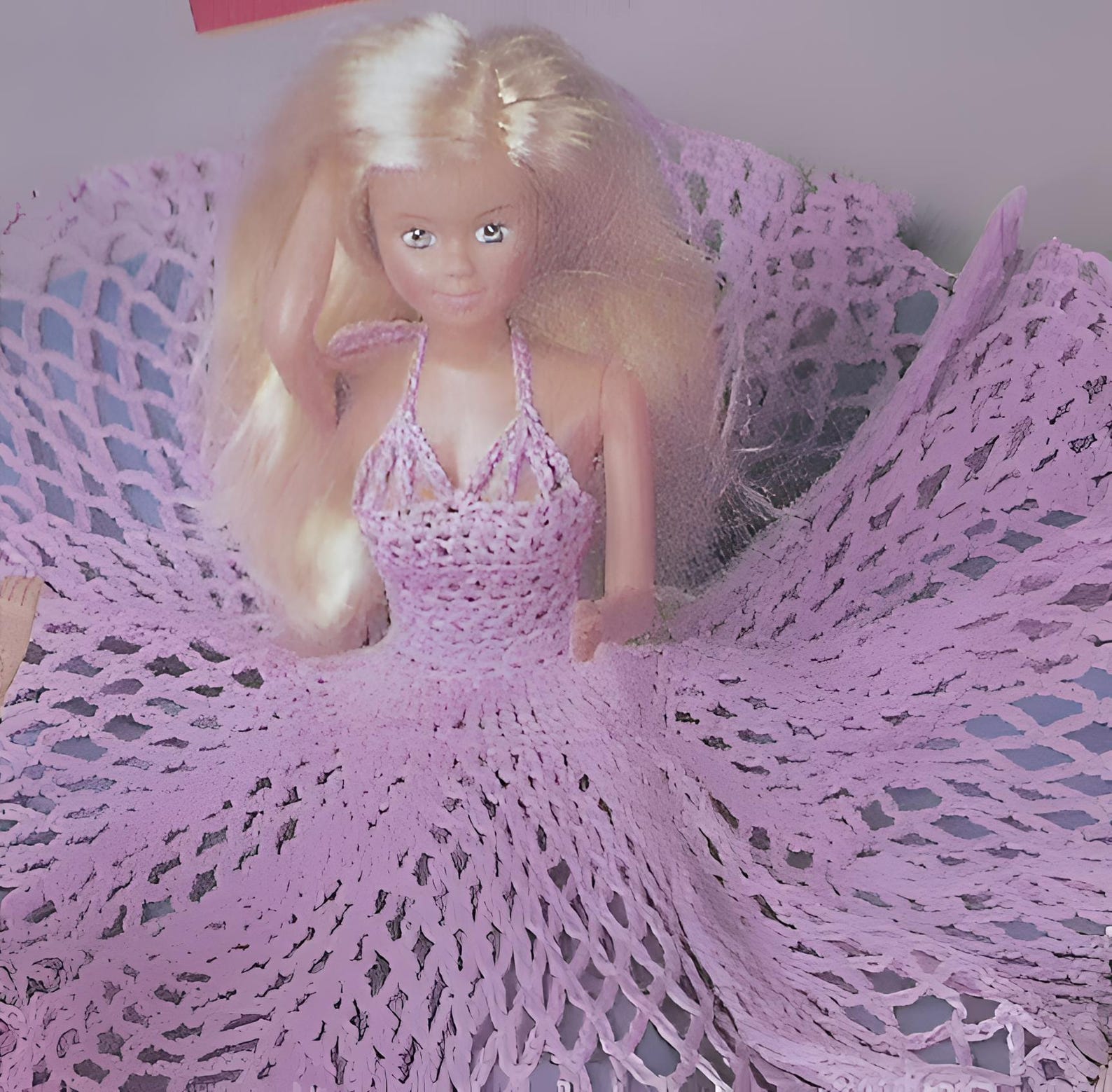 Vintage Crochet Lavender Barbie Doll Dress Pattern (PDF Download) - Etsy