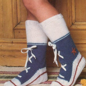 Vintage Knit Sneaker Socks Pattern - Etsy