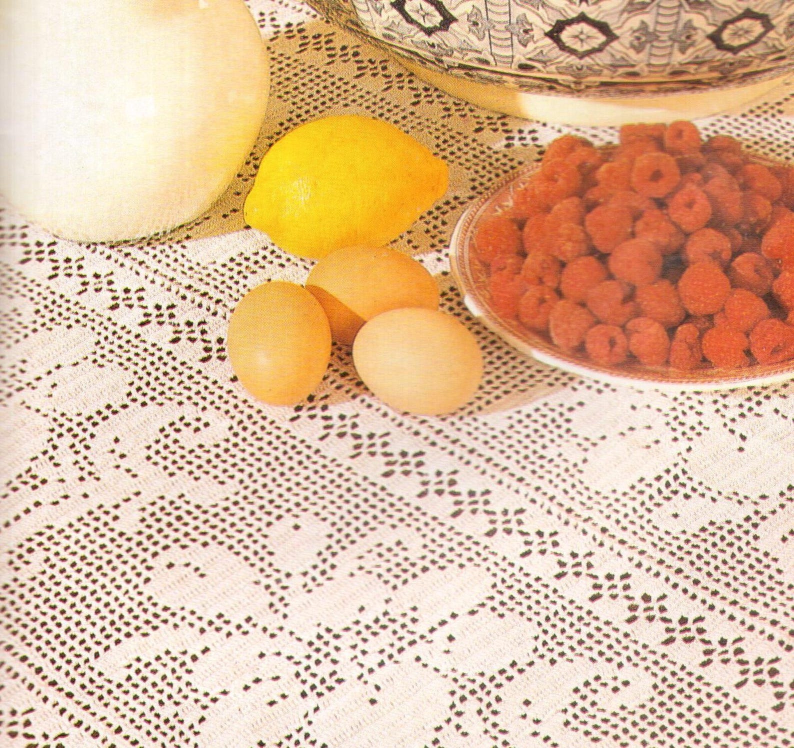 Vintage Crochet Felicitous Filet Tablecloth Pattern (PDF Download) - Etsy