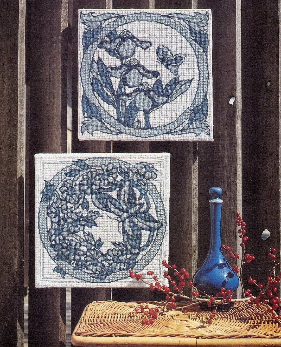 Vintage Needlepoint Blue Willow Pattern - Etsy