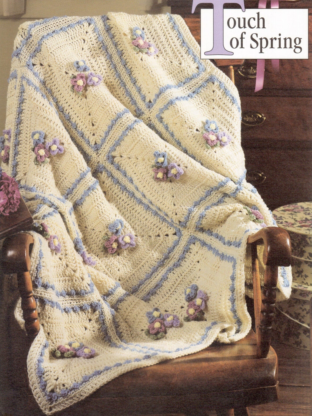 Vintage Crochet Touch of Spring Afghan Pattern - Etsy