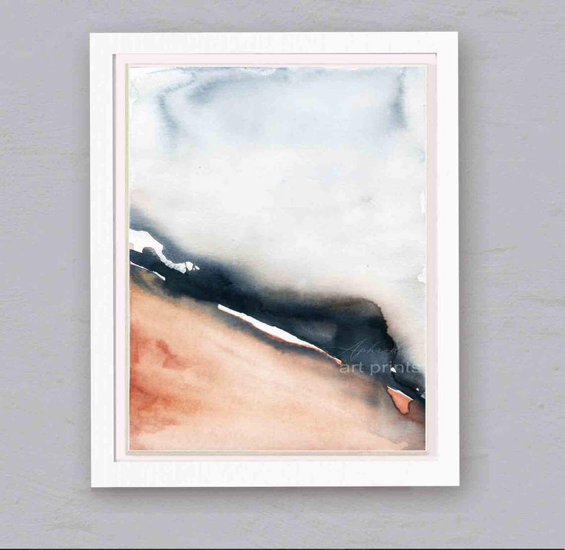 Neutral Painting, PRINTABLE Abstract Art, Printable Wall Art, Rust Navy ...