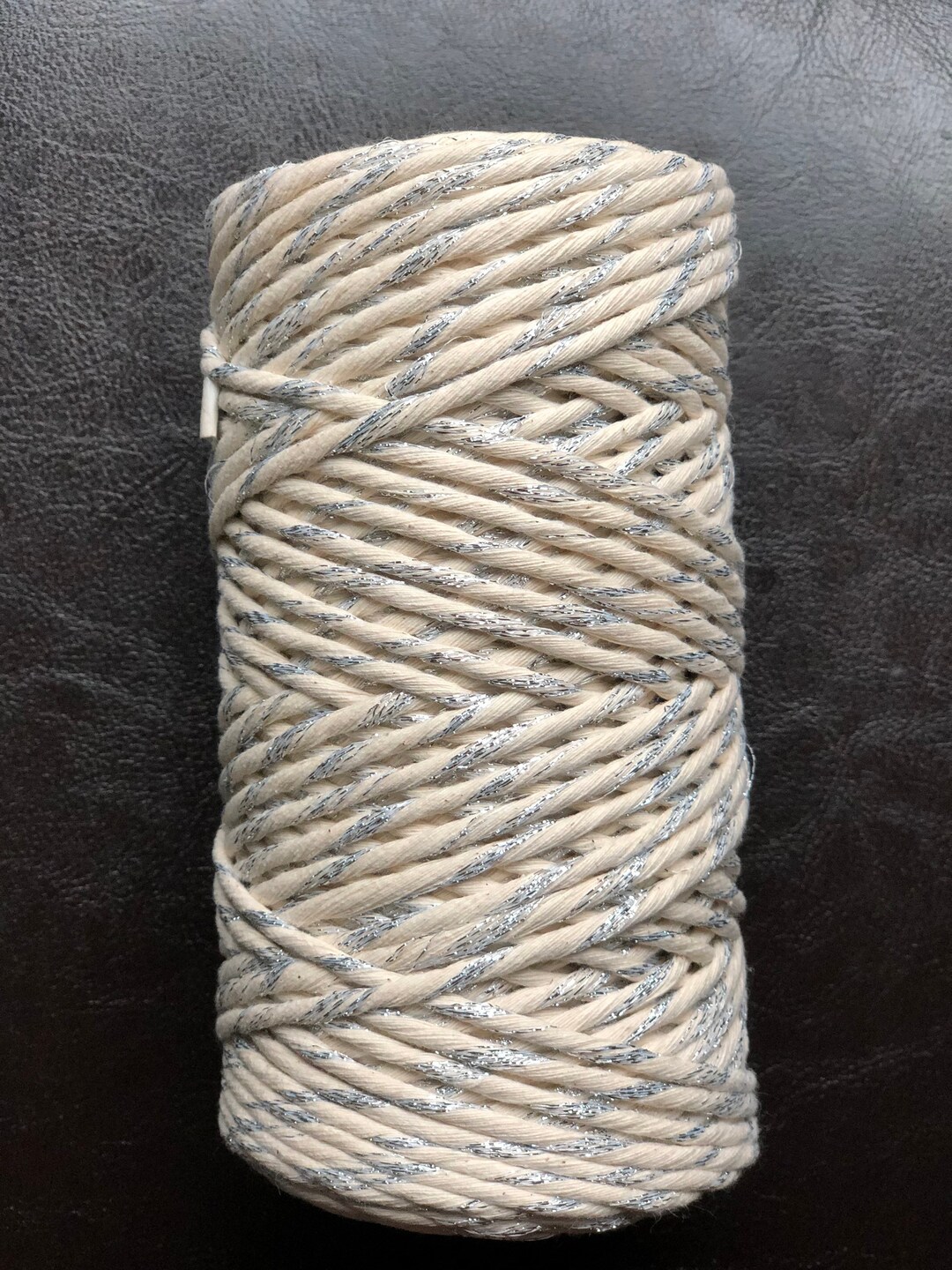 Silver With Natural Color Macrame Cord 3mm-125m Single Twist 100% ...