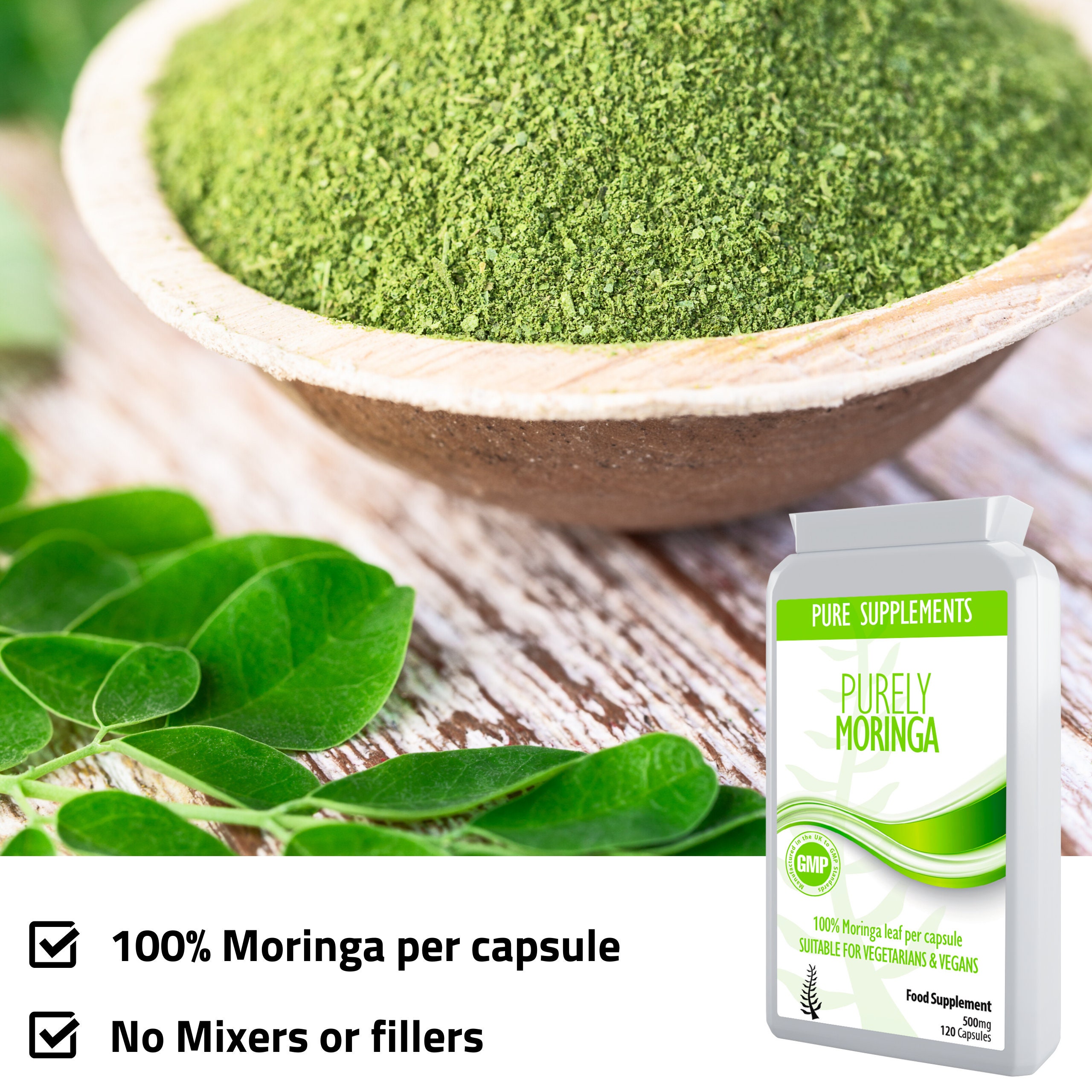 Moringa Capsules 500mg 120 Capsules No Added Fillers 100% | Etsy