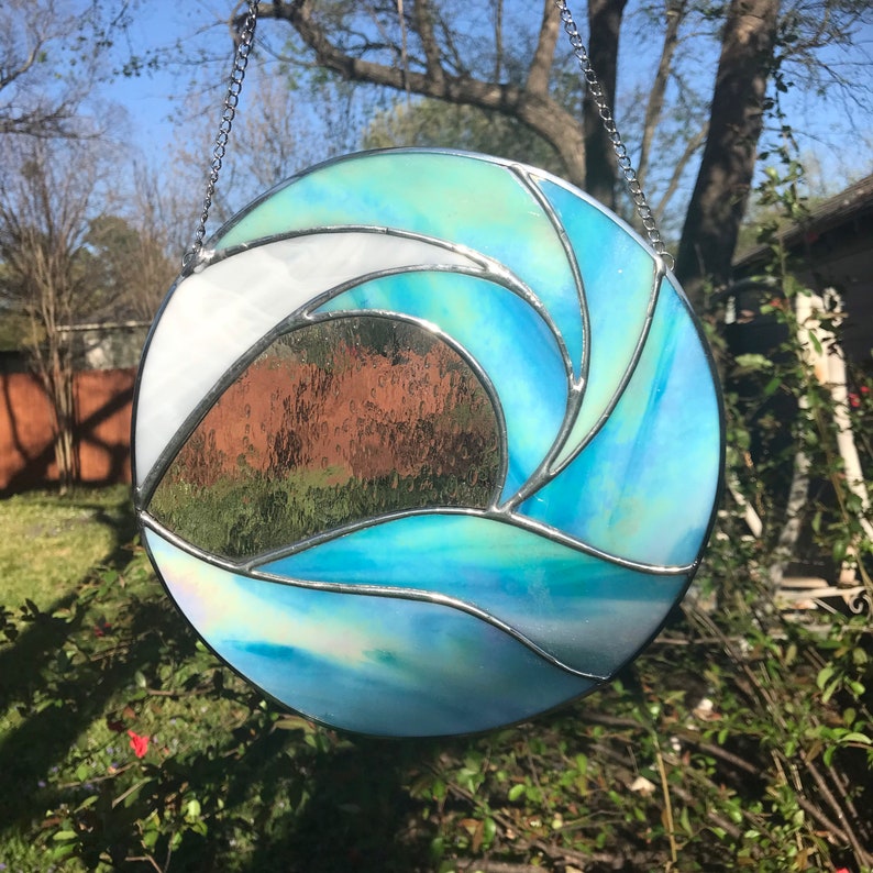 Stained Glass Ocean Wave Ocean Wave Iridescent Glass Beach - Etsy
