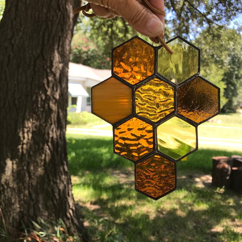 Honeycomb Stained Glass - Etsy