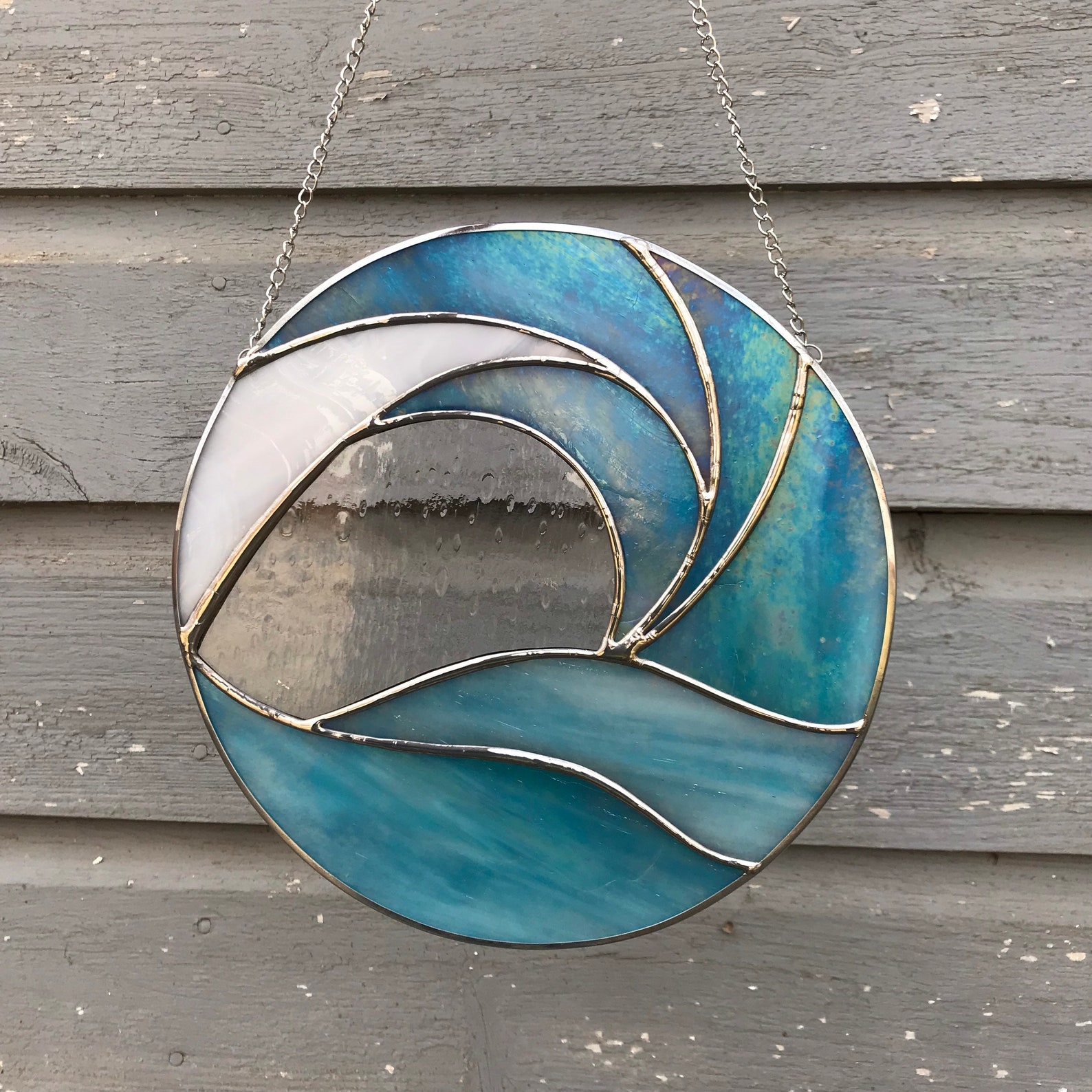 Stained Glass Ocean Wave Ocean Wave Iridescent Glass Beach - Etsy