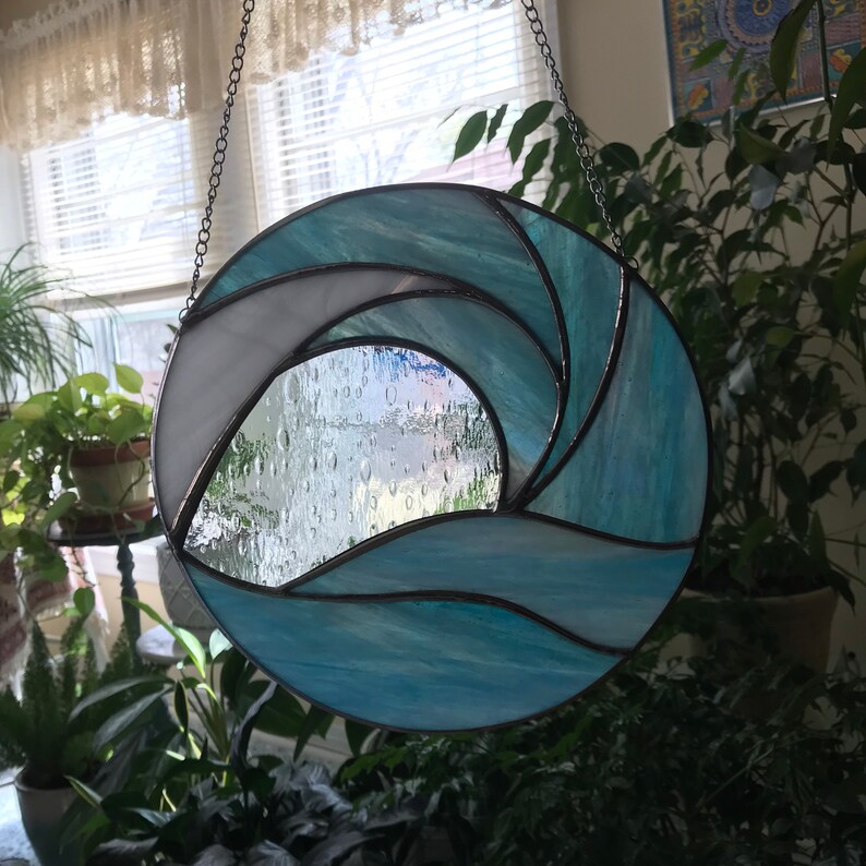 Stained Glass Ocean Wave Ocean Wave Iridescent Glass Beach - Etsy