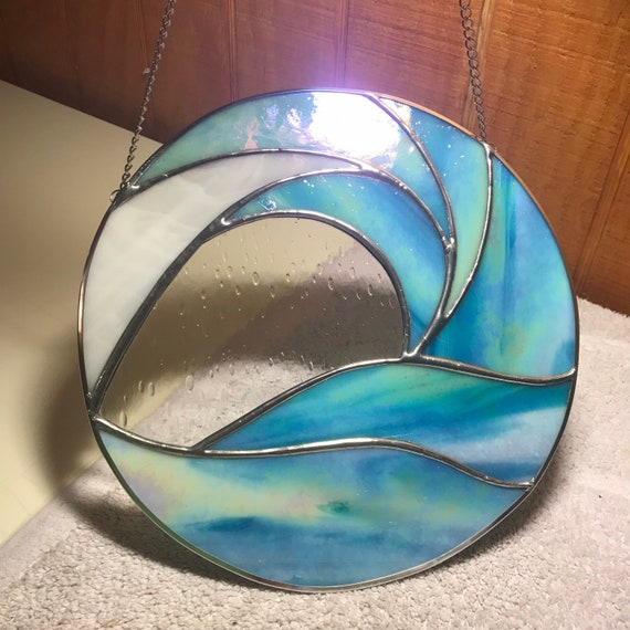 Stained Glass Ocean Wave Ocean Wave Iridescent Glass Beach - Etsy