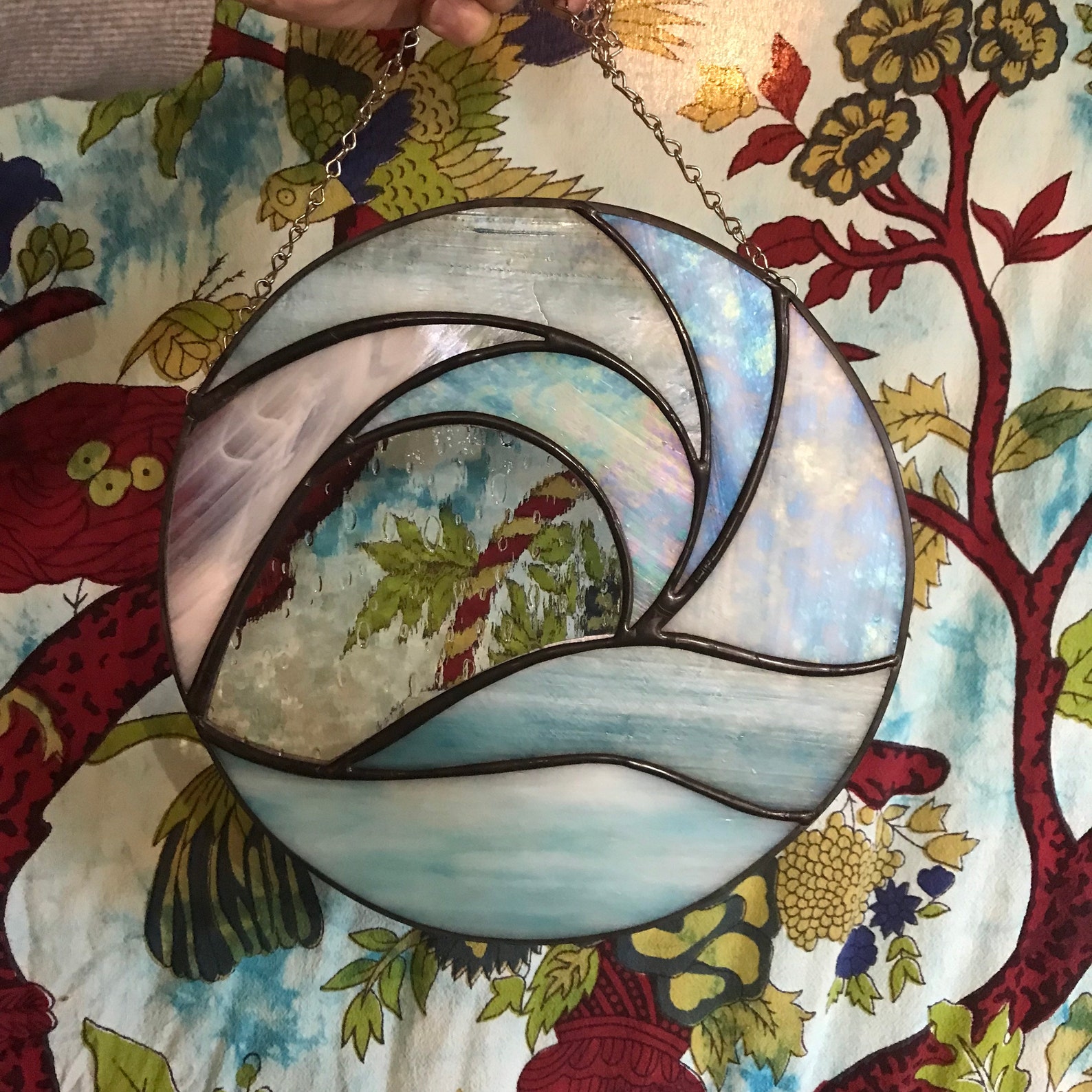 Stained Glass Ocean Wave Ocean Wave Iridescent Glass Beach - Etsy