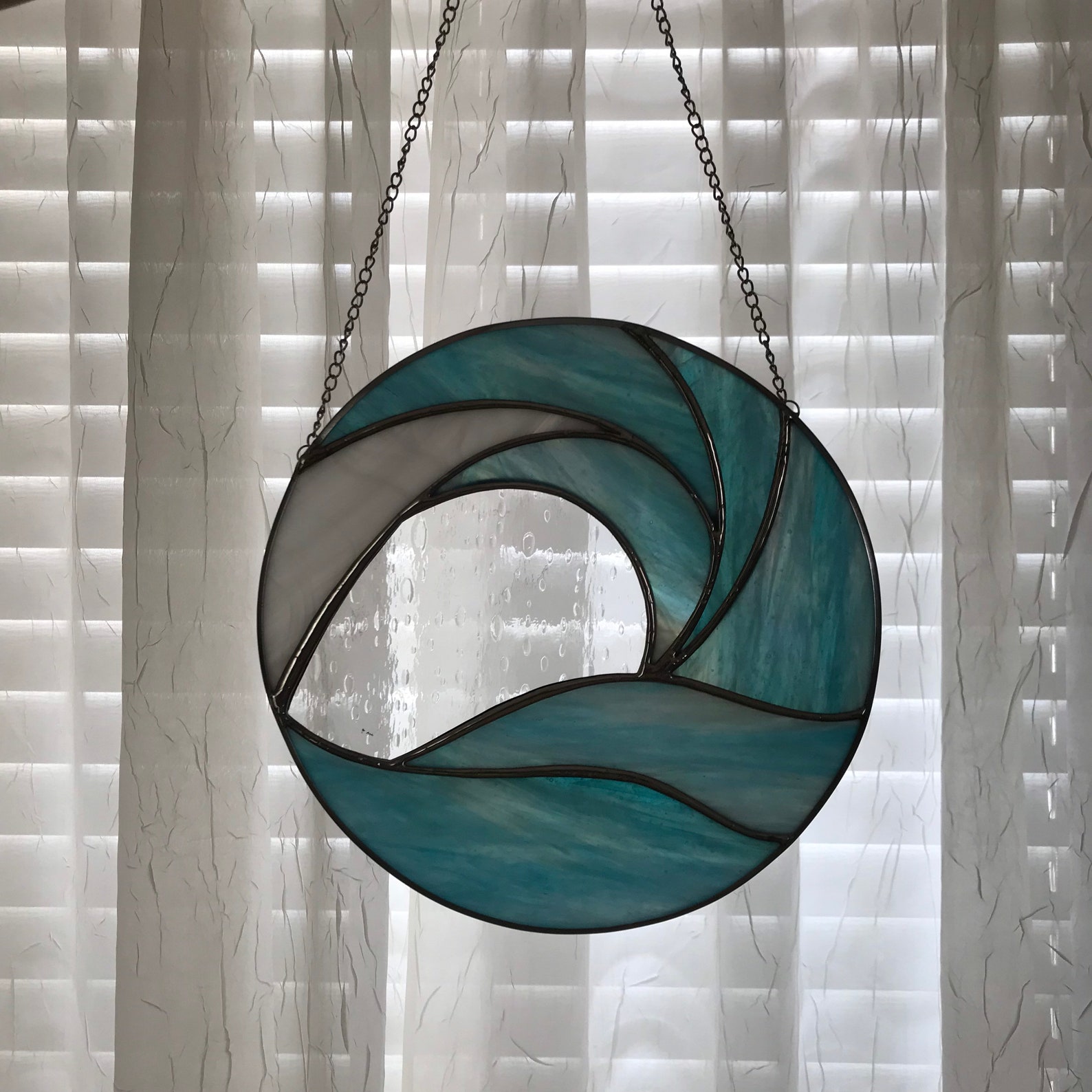 Stained Glass Ocean Wave Ocean Wave Iridescent Glass Beach - Etsy
