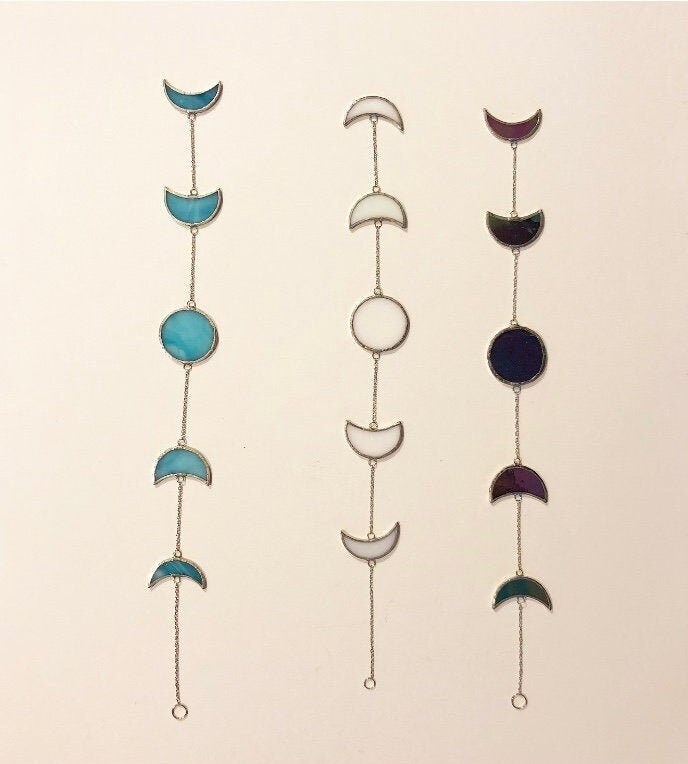 Stained Glass Moon Phase Moon Mobile Moon Decor Full Moon | Etsy