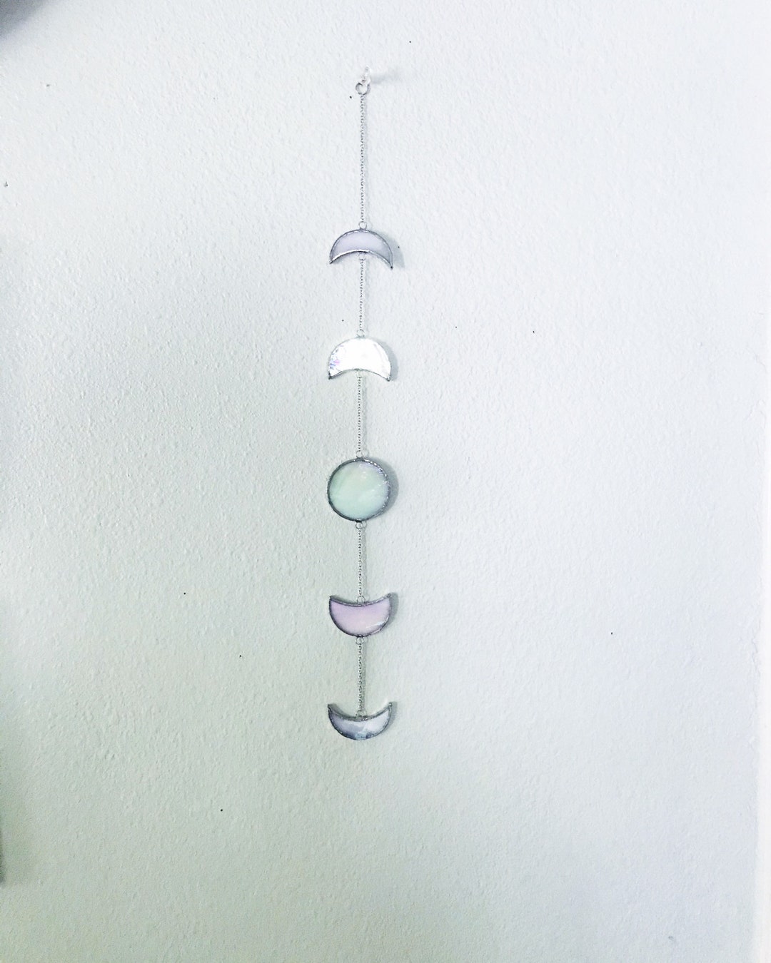 Stained Glass Moon Phase, Moon Mobile, Moon Decor, Full Moon, Crescent ...